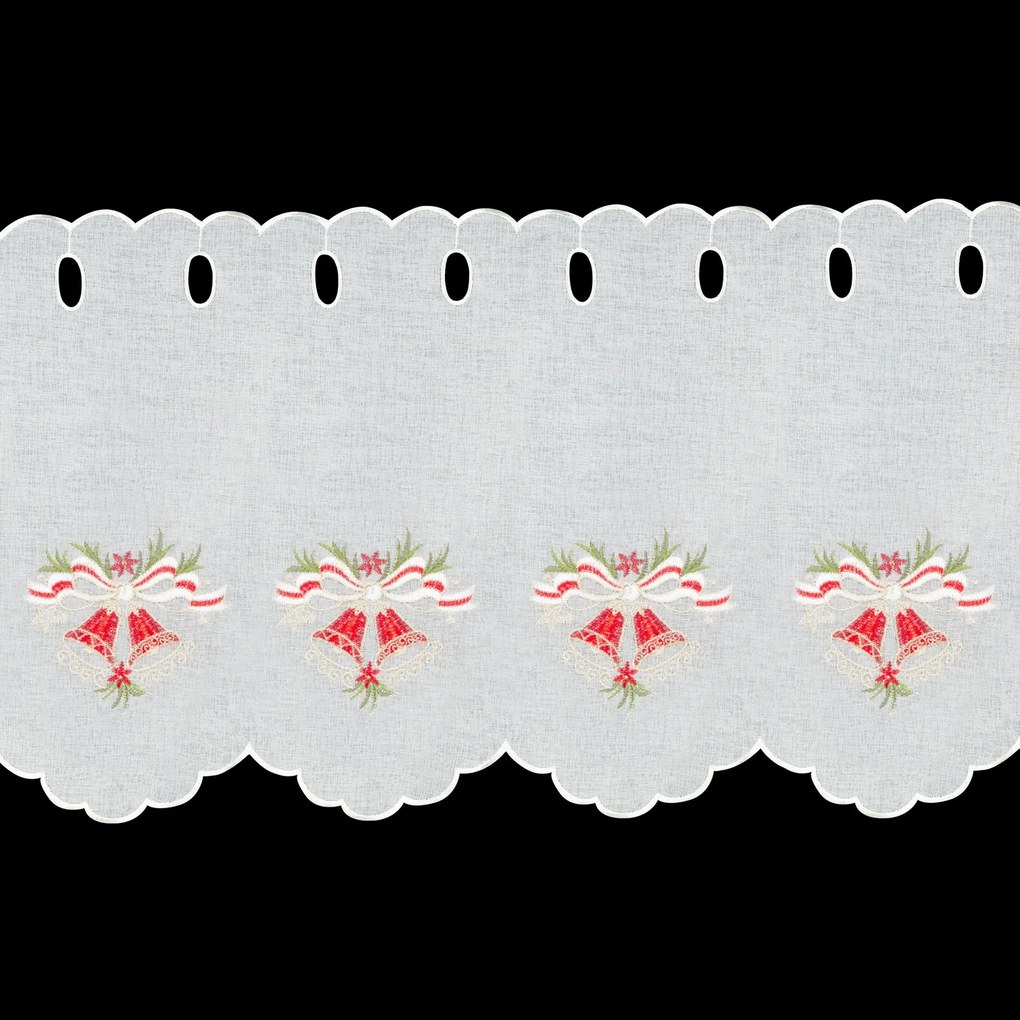 KRÁTKÁ ZÁCLONA NA POUTKÁCH XMAS16 145X40 CM VZOROVANÁ