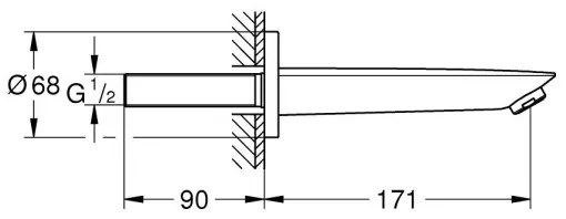 GROHE 13255001 - Vanová vpusť BAUCOSMOPOLITAN 171 mm lesklý chrom