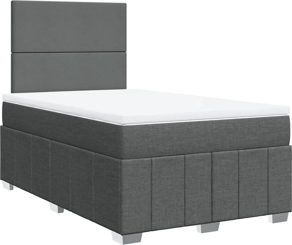 Box spring postel s matrací tmavě šedá 120x200 cm textil 3293929