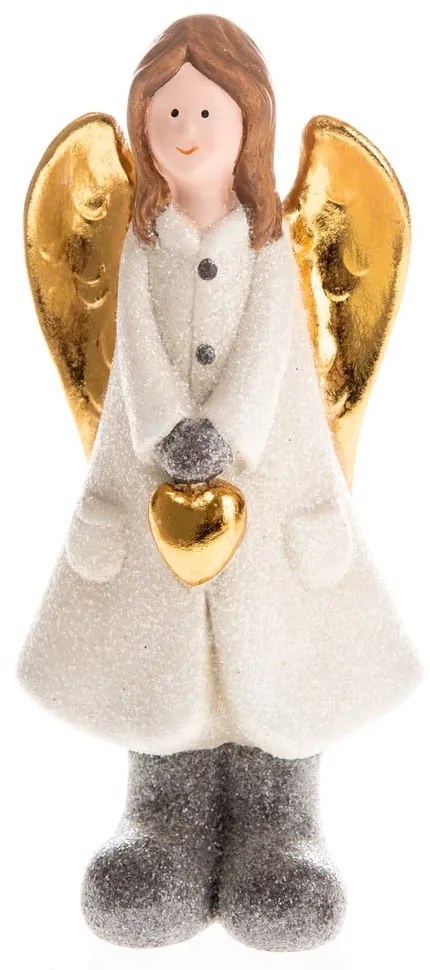 Bílá keramická soška anděla Dakls, výška 17 cm