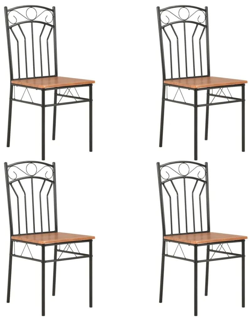 Jídelní židle 4 ks hnědé MDF 281398