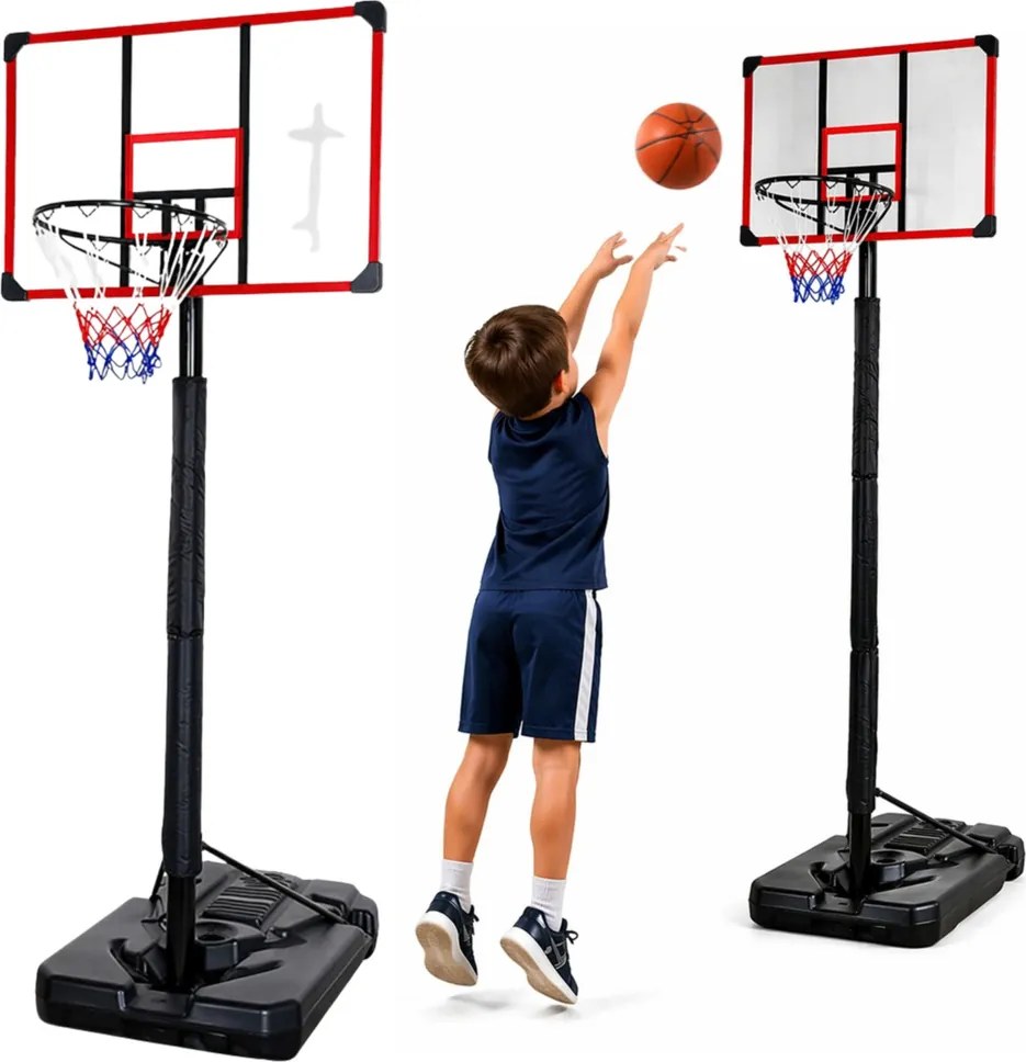 LEAN Sport Basketbalový koš – mobilní nastavitelný stojan 200–305 cm