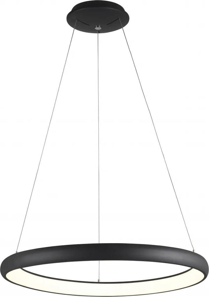 LED závěsné svítidlo Albi ve dvou velikostech a třech barvách (Ø 610 x 60 x 1140 mm, 50 W, 3000 K, stmívatelné, černé) NV 8105602 D