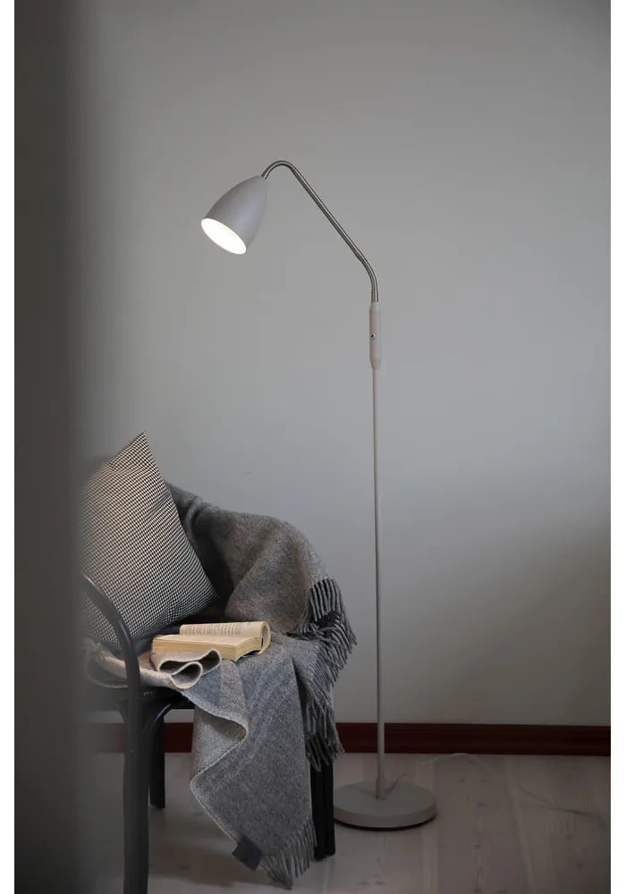 Béžová LED stmívatelná stojací lampa s kovovým stínidlem (výška 140 cm) Patro – Markslöjd