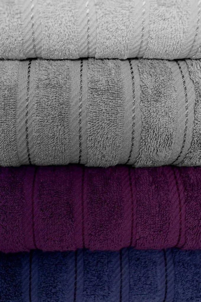 Bavlněný froté ručník EVA 30x50 cm tmavě fialový