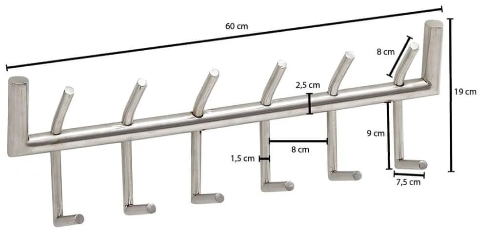 Bruxxi Nástěnný věšák Arfus, 60 cm, chrom