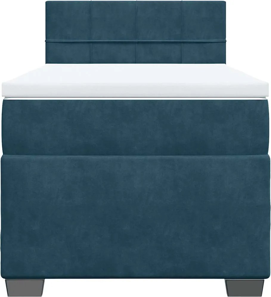 Box spring postel s matrací tmavě modrá 90x190 cm samet 3286202