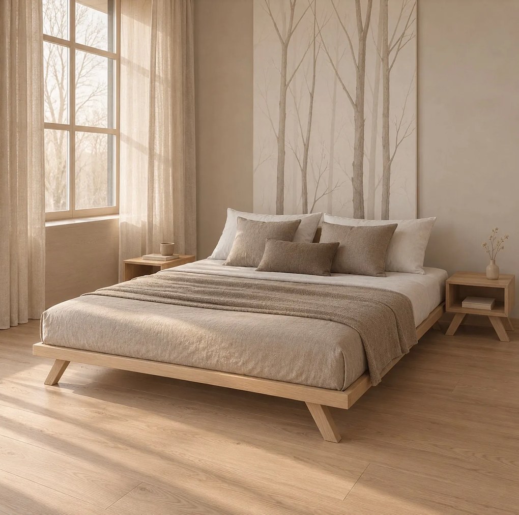 Marior Home Postel Allegro - Přírodní buk olejovaný / 200 × 200 cm