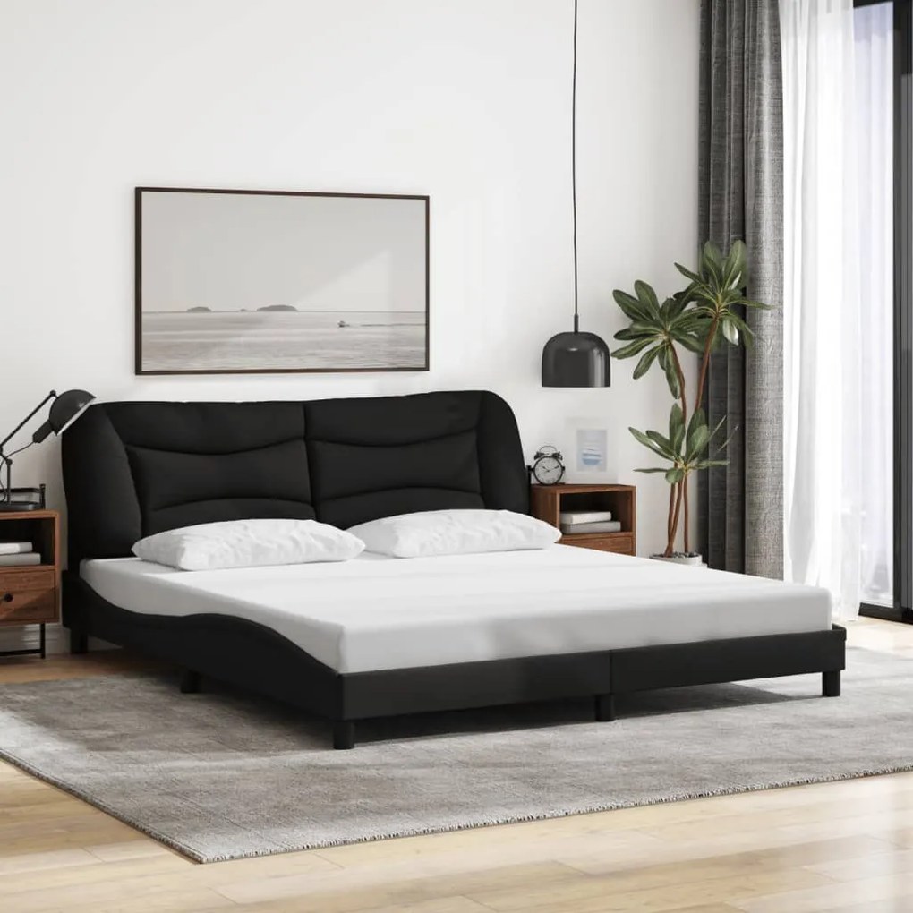 Rám postele bez matrace Hvar černý 180 x 200 cm textil 3207788