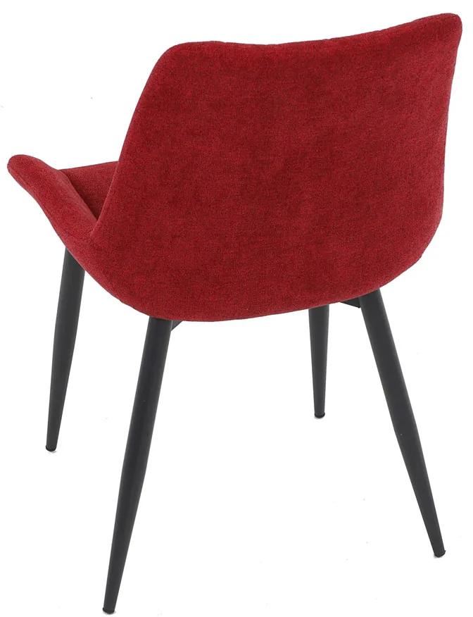 AUTRONIC Jídelní židle, červená látka, černý kov