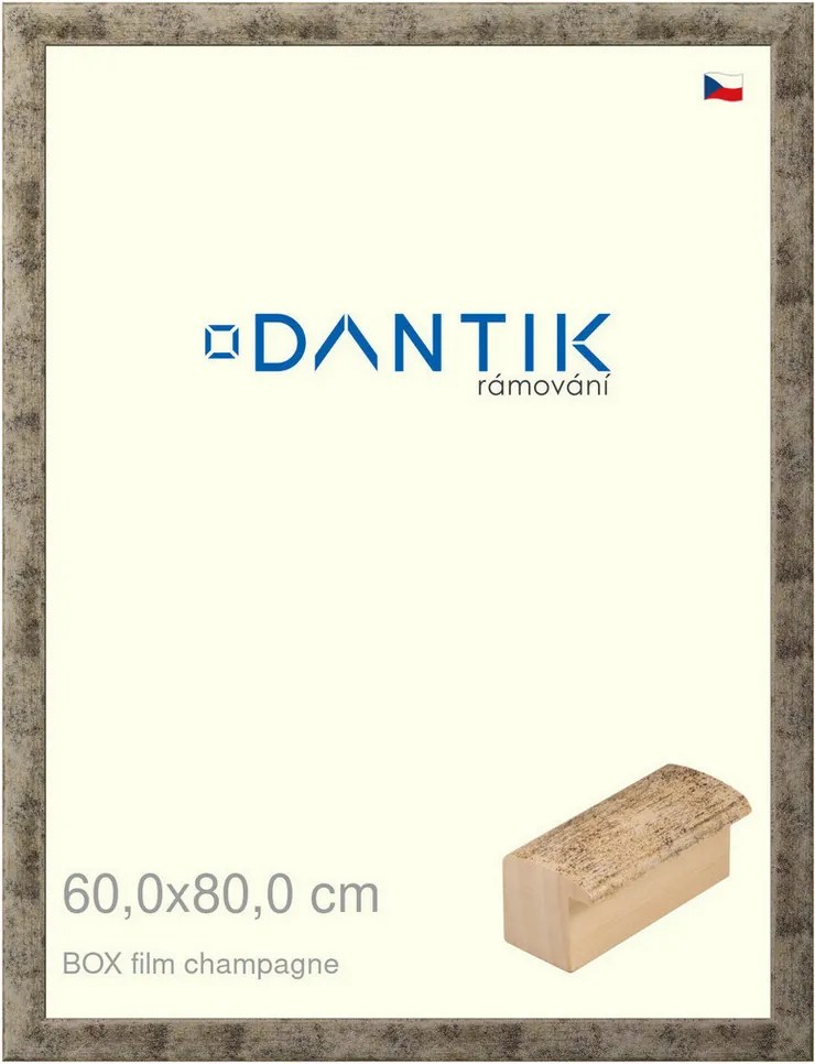 DANTIK rámeček 60x80 | BOX film champagne (Plexi Čiré)