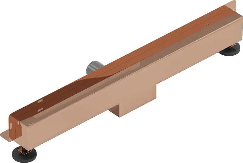 Mexen Flat Wall, sprchový žlab na zeď 2v1, 70 cm, růžové zlato, 1630070
