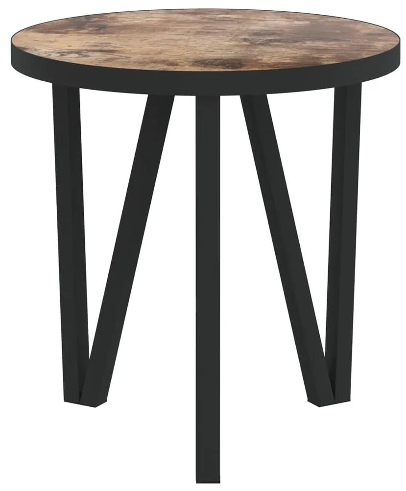 Čajový stolek černožlutý Ø 35 cm MDF - Default Title