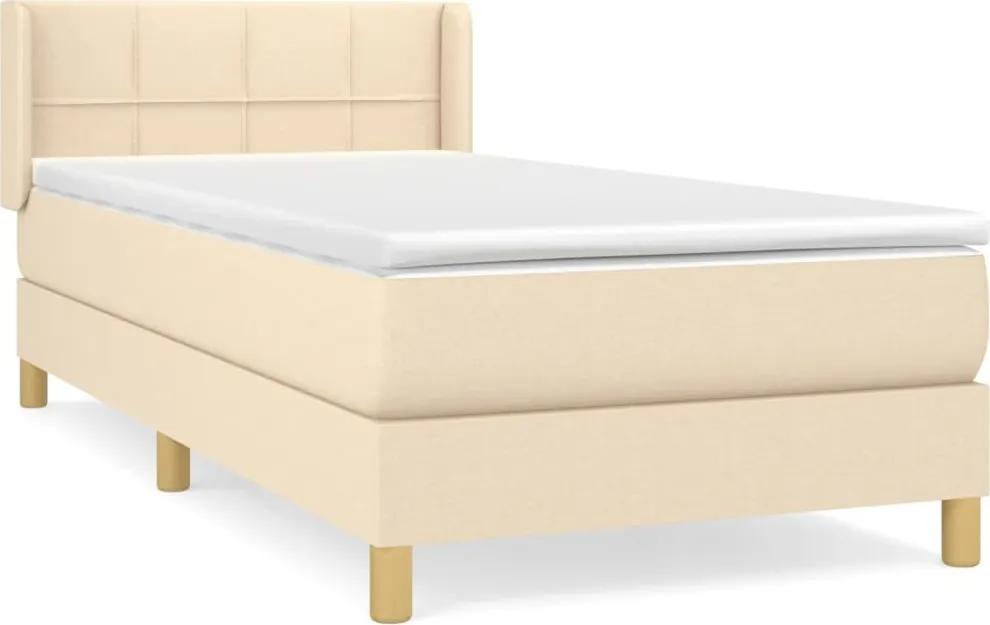 vidaXL Box spring postel s matrací 100 x 200 cm textil [3130256] Barva: tmavě hnědá