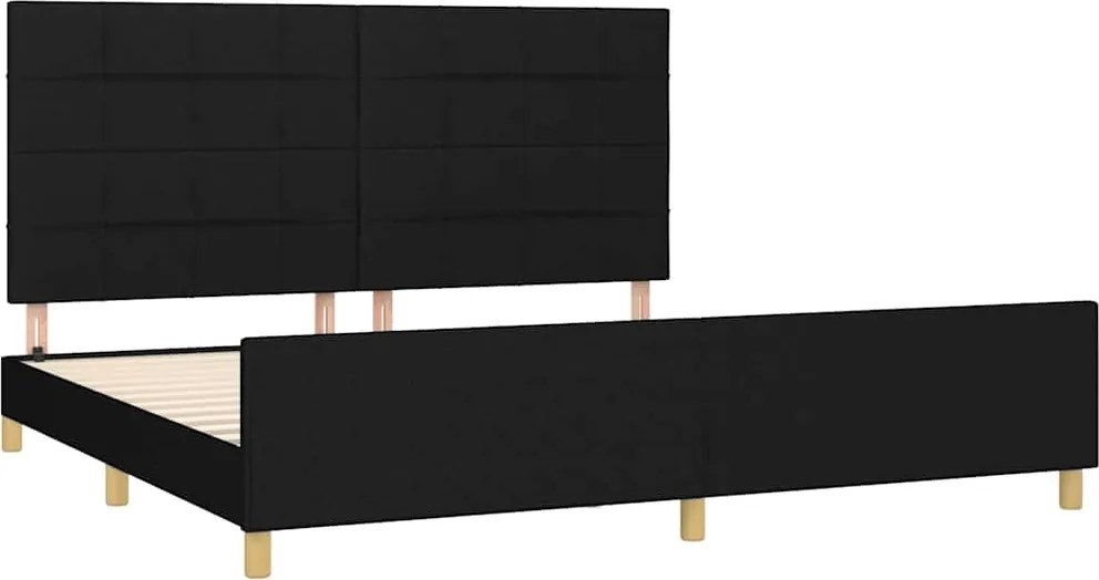 Rám postele bez matrace černý 200 x 200 cm textil 3125083