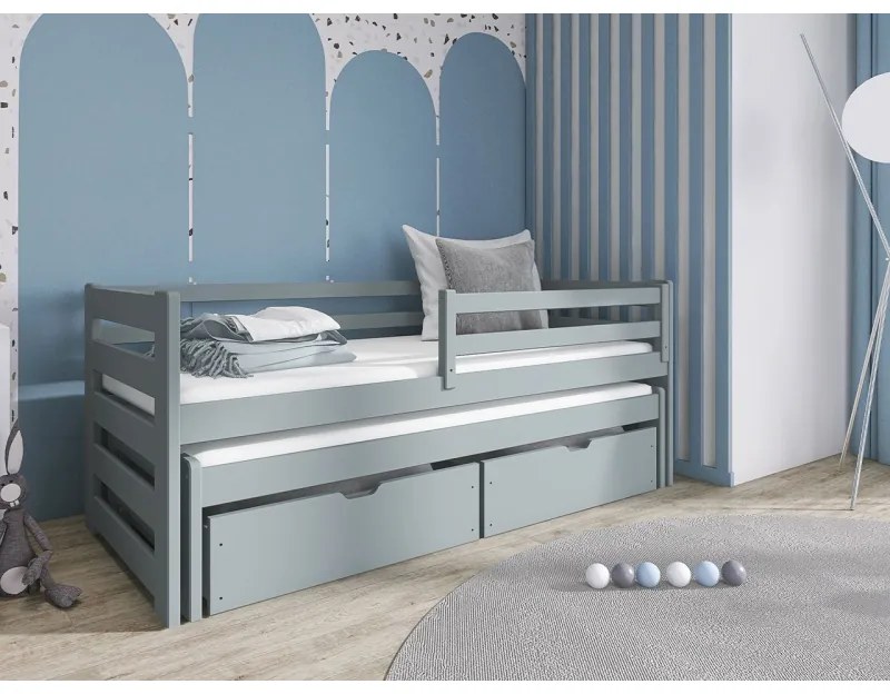 Dětská dvoulůžková postel se zásuvkami Pilksis 90, Barva: bílá