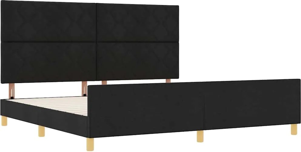 Rám postele s čelo Černá 200 x 200 cm textil 3344832