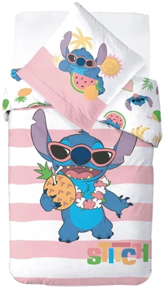 Dětské bavlněné ložní povlečení Lilo & Stitch - motiv Letní koktejl - 100% bavlna - 70 x 90 cm + 140 x 200 cm