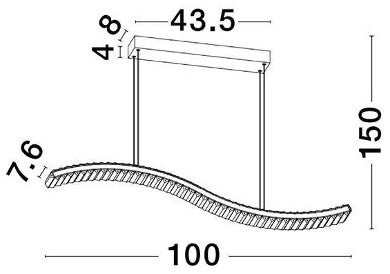 Nova Luce Závěsné designové svítidlo Aurelia, stříbrné, d. 100cm