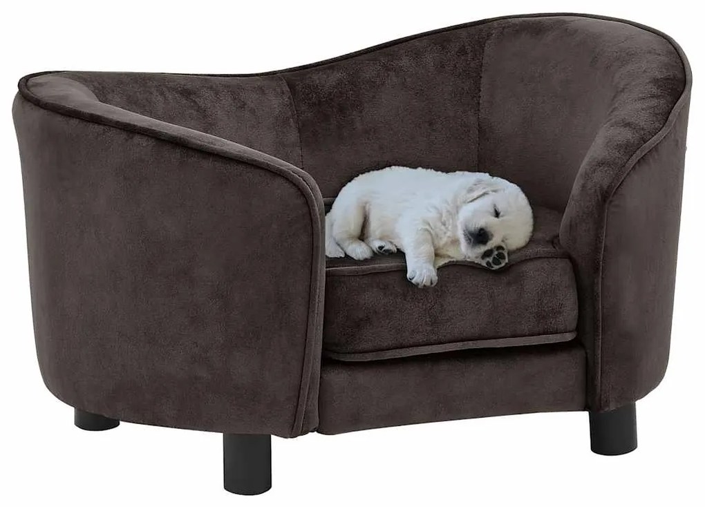 Pohovka pro psy hnědá 69 x 49 x 40 cm plyš 170942