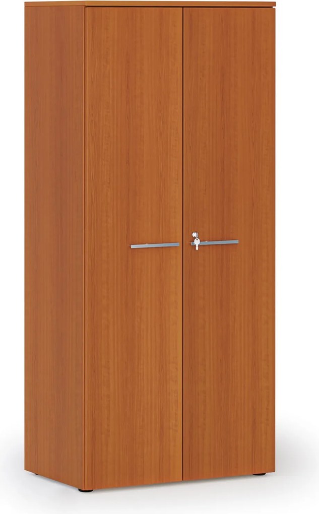 Kancelářská policová skříň PRIMO WOOD s dveřmi, 800 x 500 x 1781 mm, třešeň