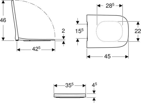 Geberit 500.238.01.1 - Záchodové prkénko Smyle Square duroplast/bílá