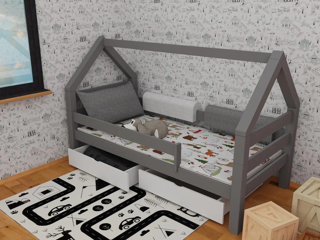 Vomaks Dětská postel se zábranou 8X8 09B Rozměr: 90 x 200 cm, Barva: barva šedá
