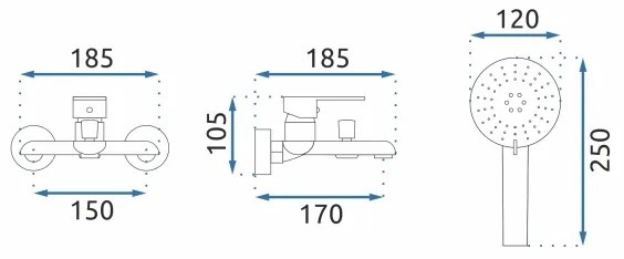 REA-B9932 - Vanová sada BLOOM matná bílá/zlatá