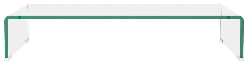 vidaXL Marketos TV stolek / podstavec na monitor čiré sklo 70x30x13 cm