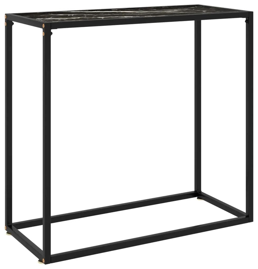 322810 vidaXL Konzolový stolek černý 80 x 35 x 75 cm tvrzené sklo