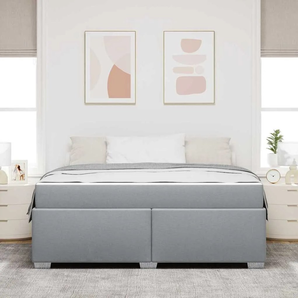 Rám postele s matrací Světle šedá 180 x 200 cm textil 3399201