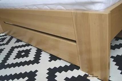 Via-nábytek Postel EMA masiv buk Povrchová úprava postele: Mooení odstín dub Rozměry postele: 90 x 200