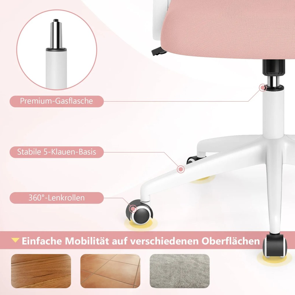 Costway Ergonomická kancelářská židle se sklopnými područkami a houpacím stolem