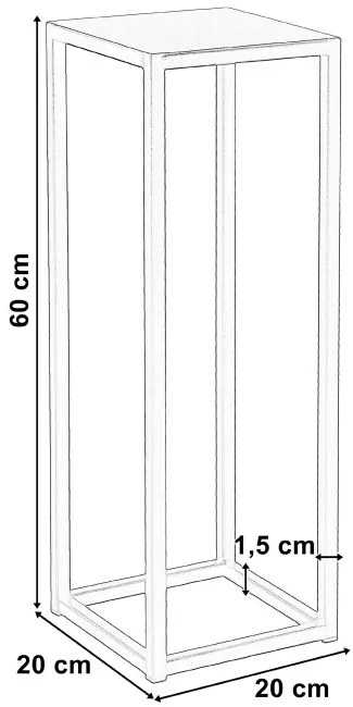 Stojan na květiny PIATTO Loft černý 60 cm
