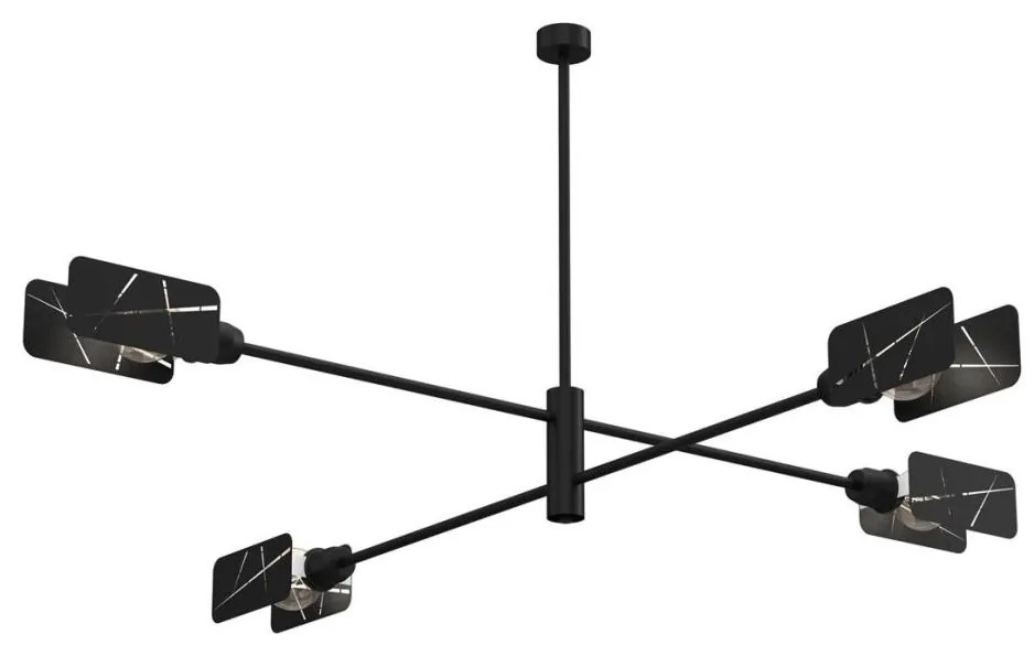 Lustr na tyči ASTRA 4xE27/60W/230V černá