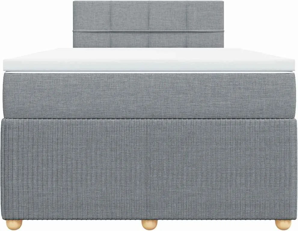 Box spring postel s matrací světle šedá 120 x 200 cm textil 3287423
