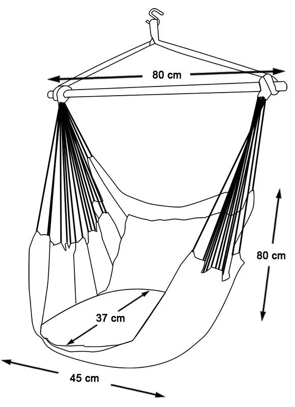 Závěsné houpací křeslo s polštářem - oranžové