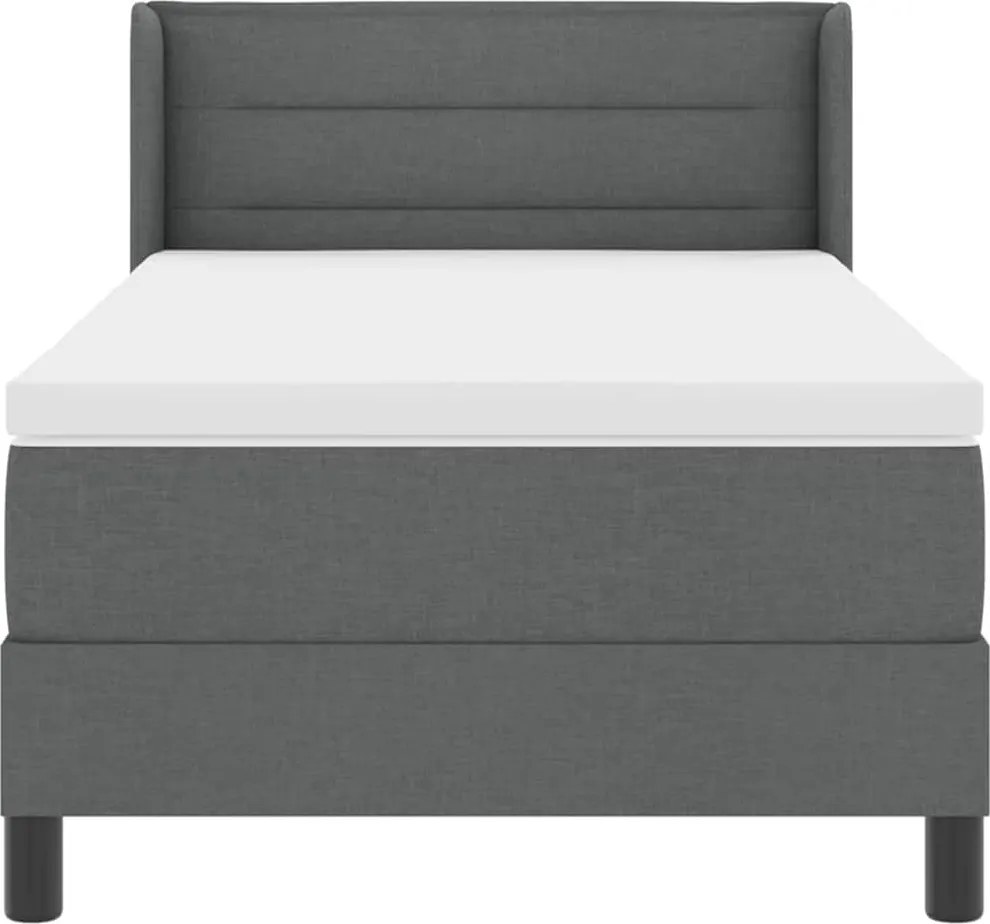 Postel s boxspringem s čelo Tmavě šedá 200 x 80 cm textil 3341007