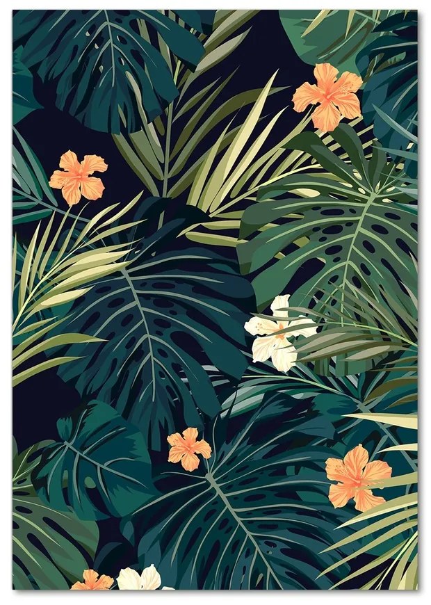 Wallmuralia Foto obraz skleněný svislý Havajské květiny 70x100 cm