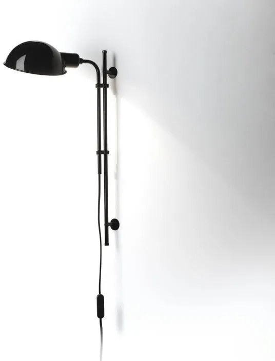 Marset A641-027 Funiculí A, nástěnná lampa nadčasového designu, 1x46W, černá RAL 9005, výška 49,2cm