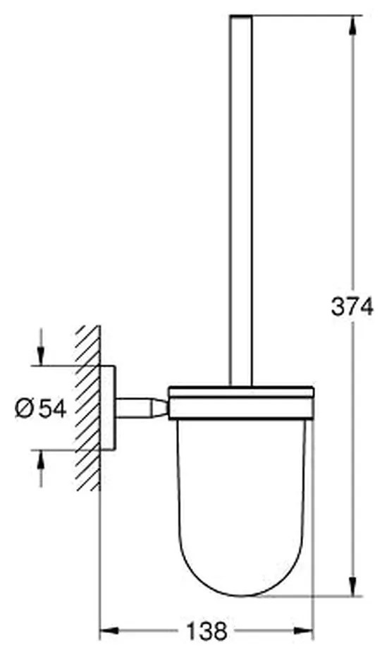 Grohe BauCosmopolitan - WC kartáč, chrom 40463001