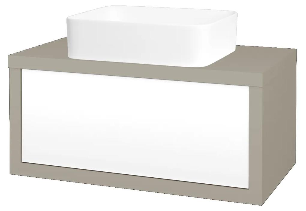 Dřevojas Koupelnová skříň STORM SZZ 80 (umyvadlo Joy) Varianta: M01 Bílá mat / L01 Bílá vysoký lesk