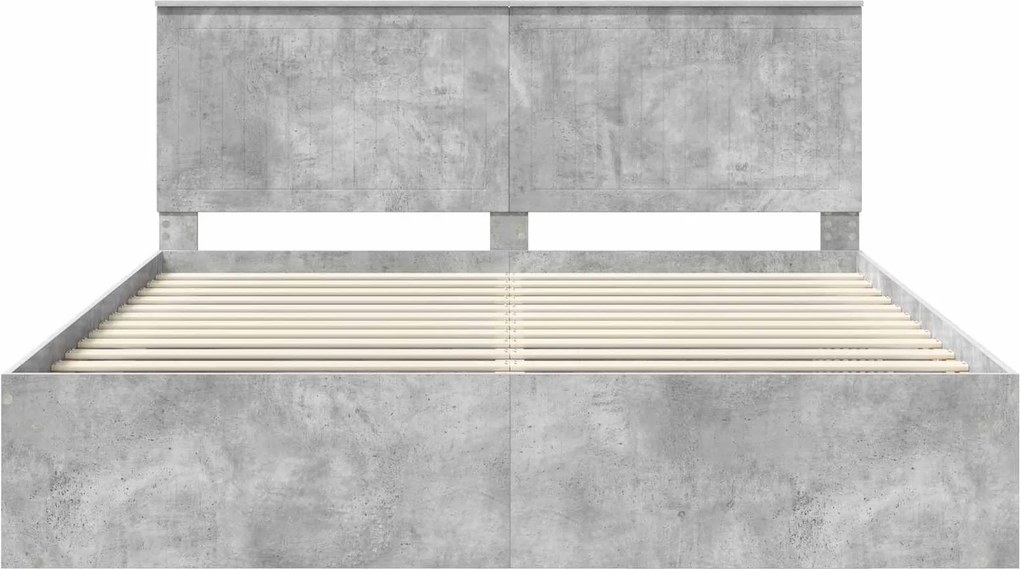 Rám postele s čelo Beton 180 x 200 cm Masivní borové dřevo 3410977
