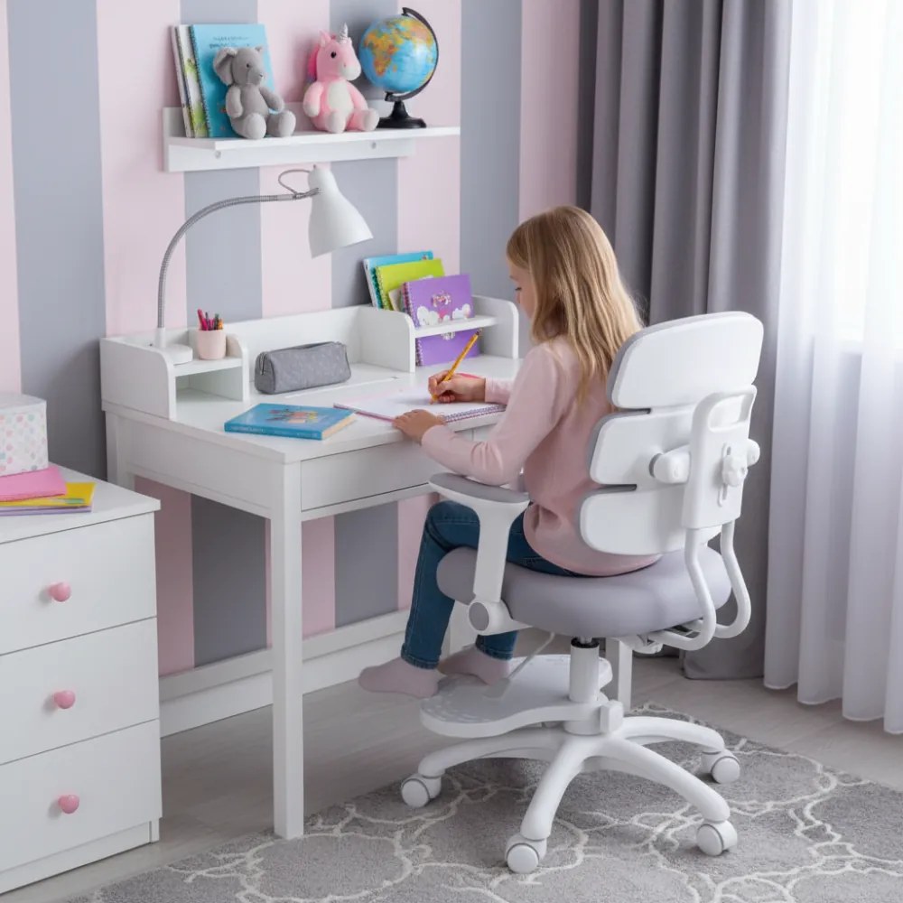 Dětská rostoucí židle Neoseat KIDDY THREE — látka,  pratelný potah, šedá
