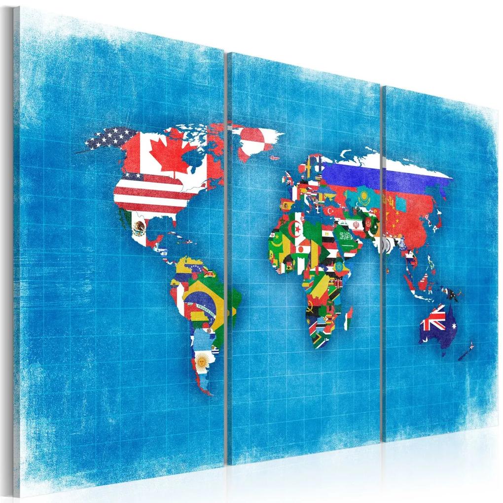 Obraz - Flags of the World - triptych - 120x80