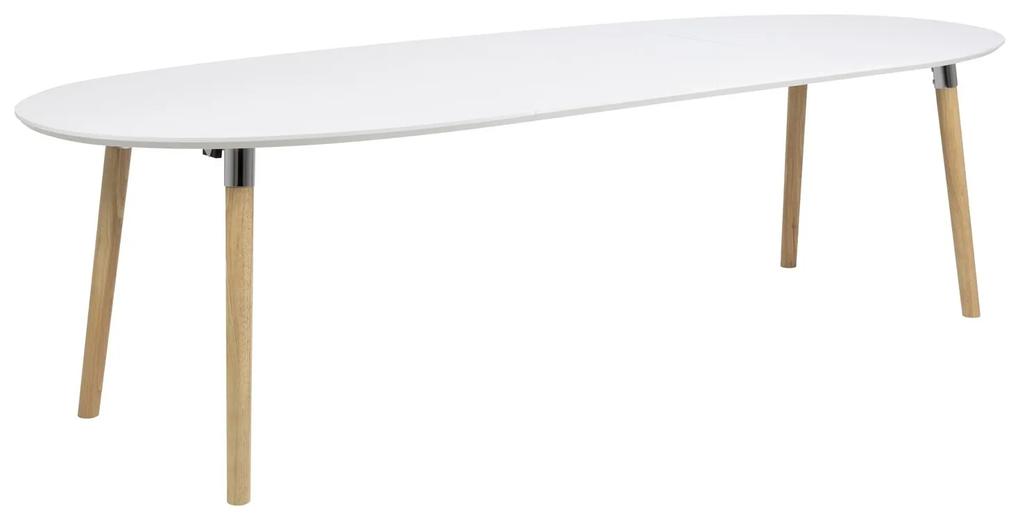 Owalny stół do jadalni Rozkładany Skandynawski Biały BALCOM