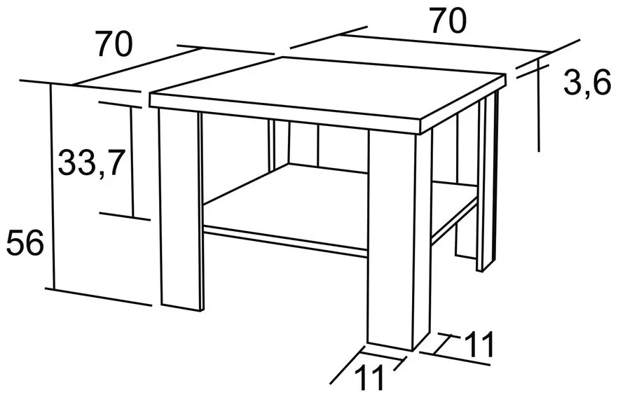 Konferenční stůl Albert 70×70 přírodní