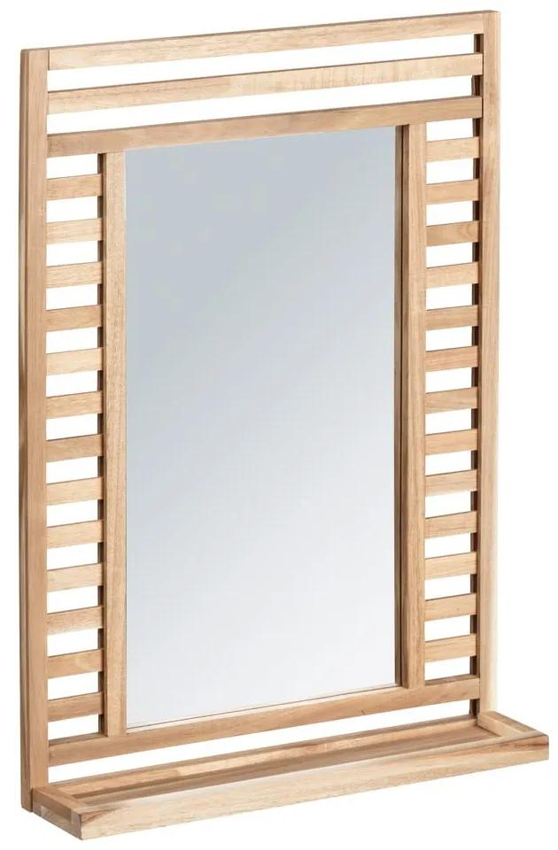Nástěnné zrcadlo s poličkou s dřevěným rámem 50x70 cm Acina – Wenko