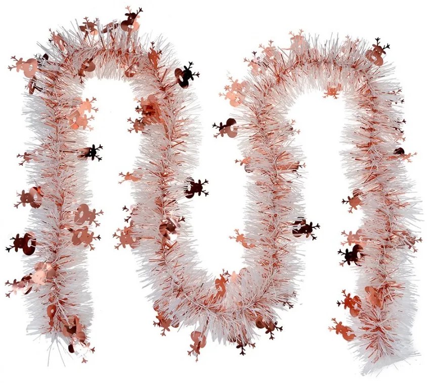 Bíločervená vánoční girlanda - 200 cm