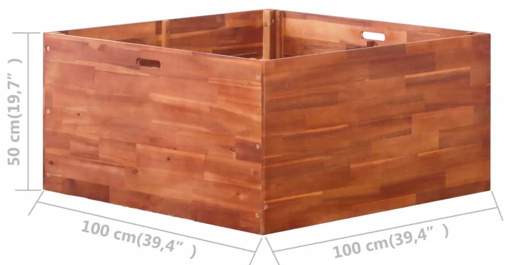 Vyvýšený záhon akáciové dřevo 100 x 100 x 50 cm,  44026